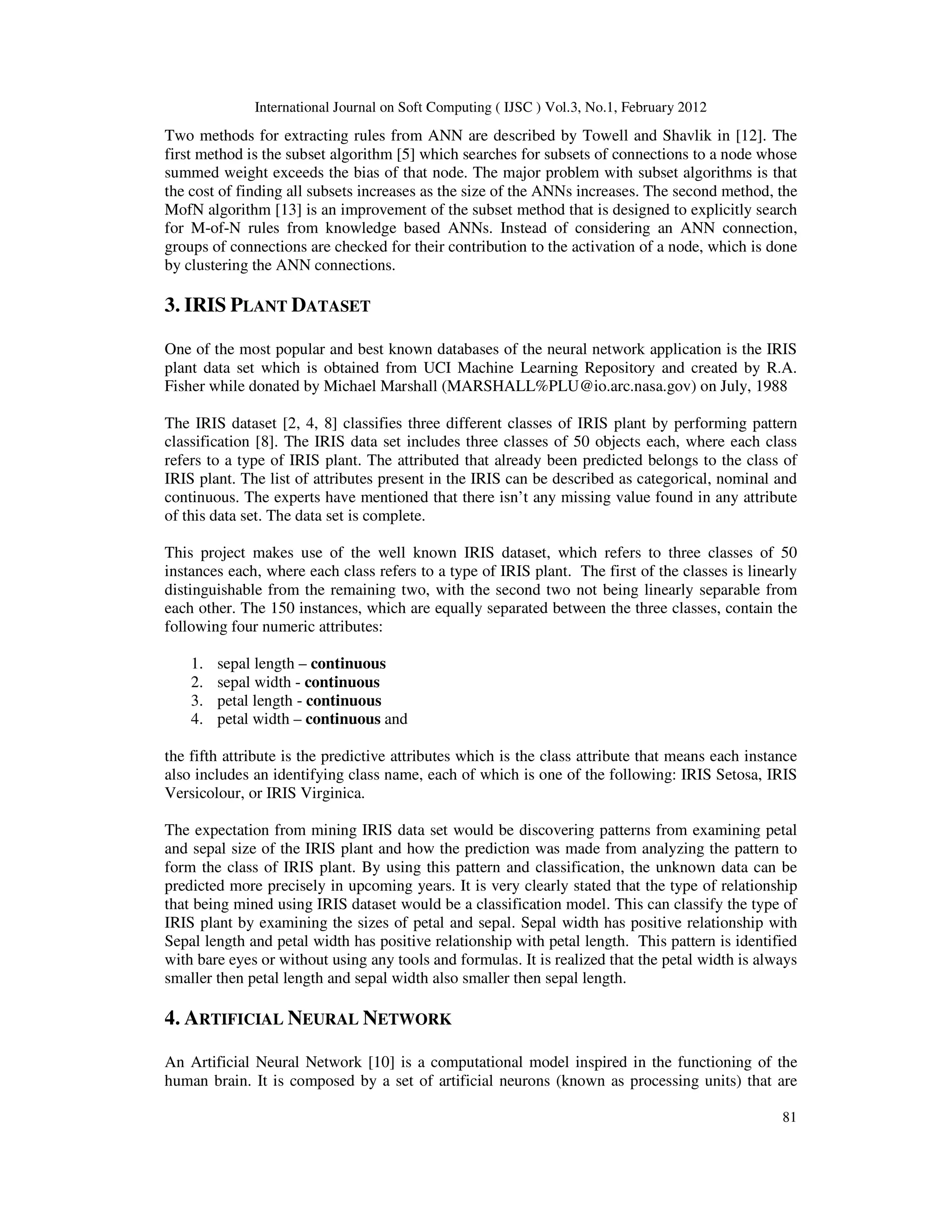 An Approach for IRIS Plant Classification Using Neural Network | PDF