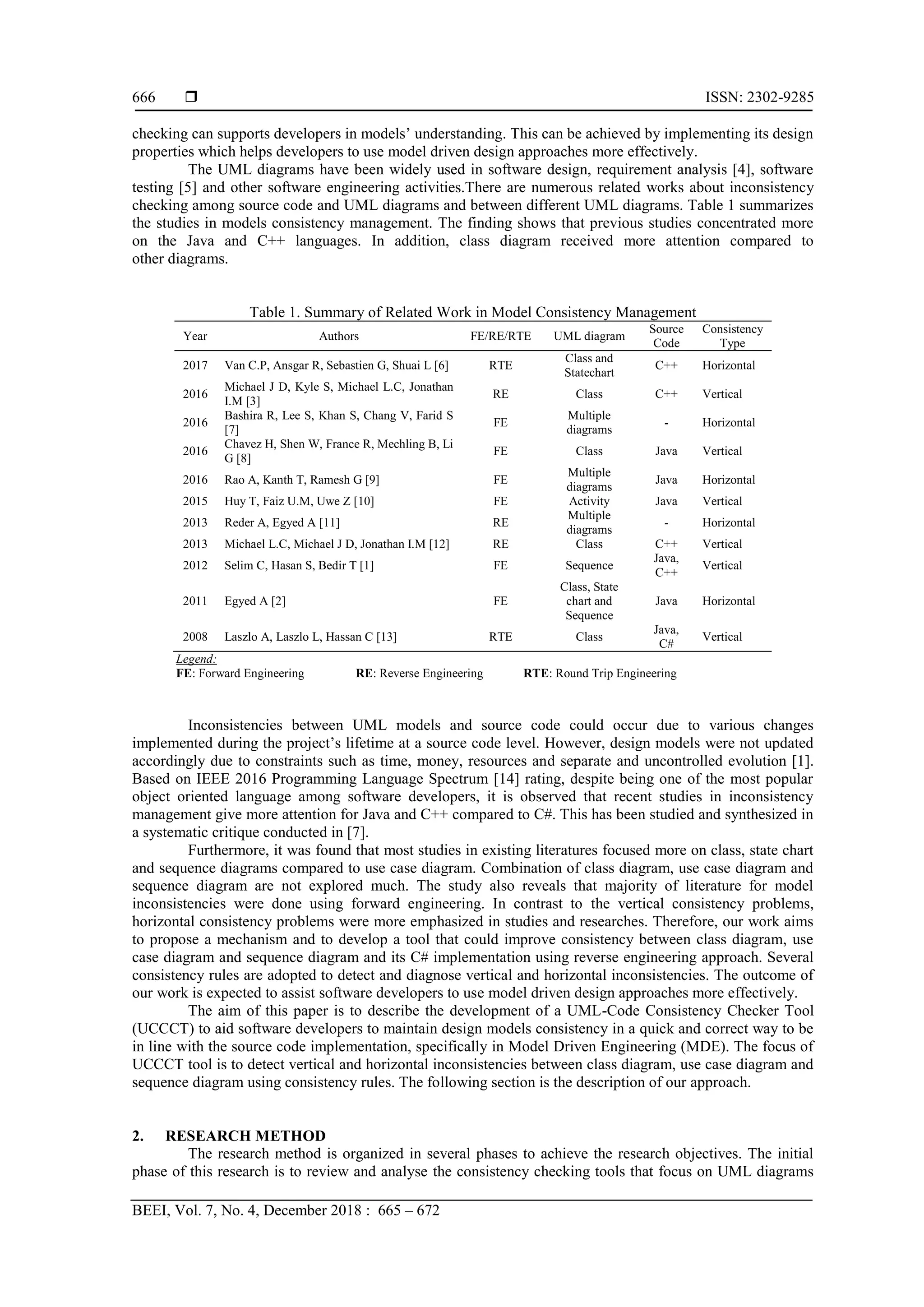 Improving Consistency of UML Diagrams and Its Implementation Using Reverse Engineering Approach ...