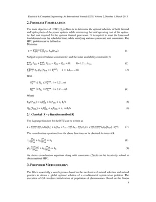 HYDROTHERMAL COORDINATION FOR SHORT RANGE FIXED HEAD STATIONS USING FAST GENETIC ALGORITHM | PDF