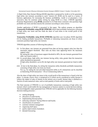 TRANSACTION PROFITABILITY USING HURI ALGORITHM [TPHURI] | PDF