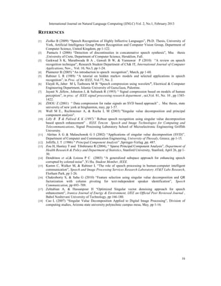 Effect of Singular Value Decomposition Based Processing on Speech Perception | PDF