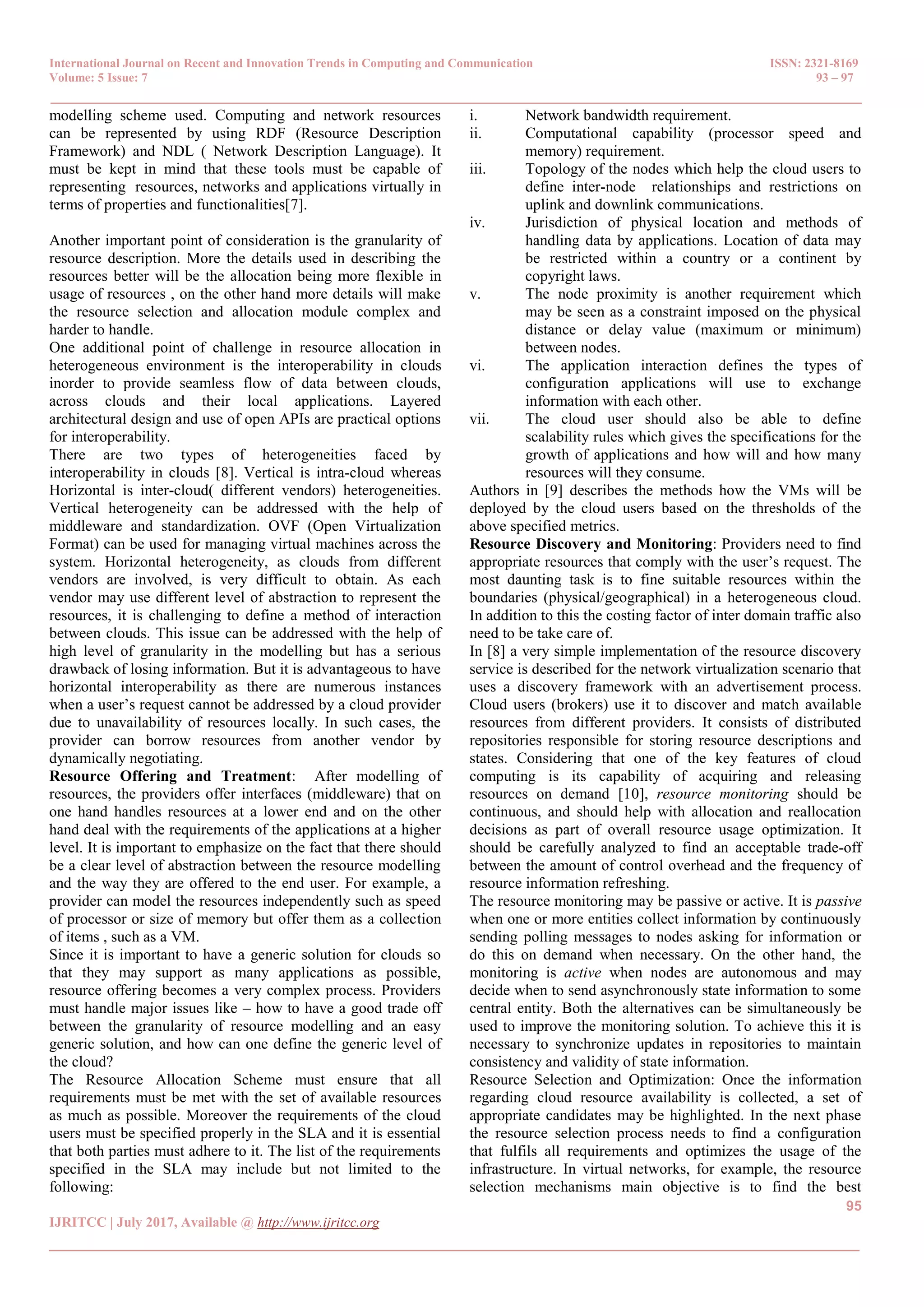 Challenges In Dynamic Resource Allocation And Task Scheduling In Heterogeneous Clouds Pdf