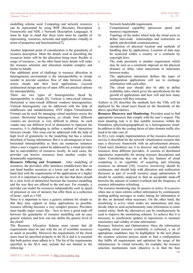 Challenges In Dynamic Resource Allocation And Task Scheduling In Heterogeneous Clouds Pdf