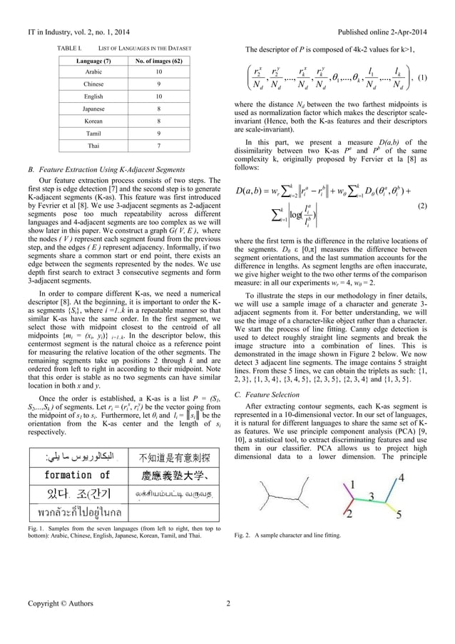 Dimensionality Reduction And Feature Selection Methods For Script Identification On Document