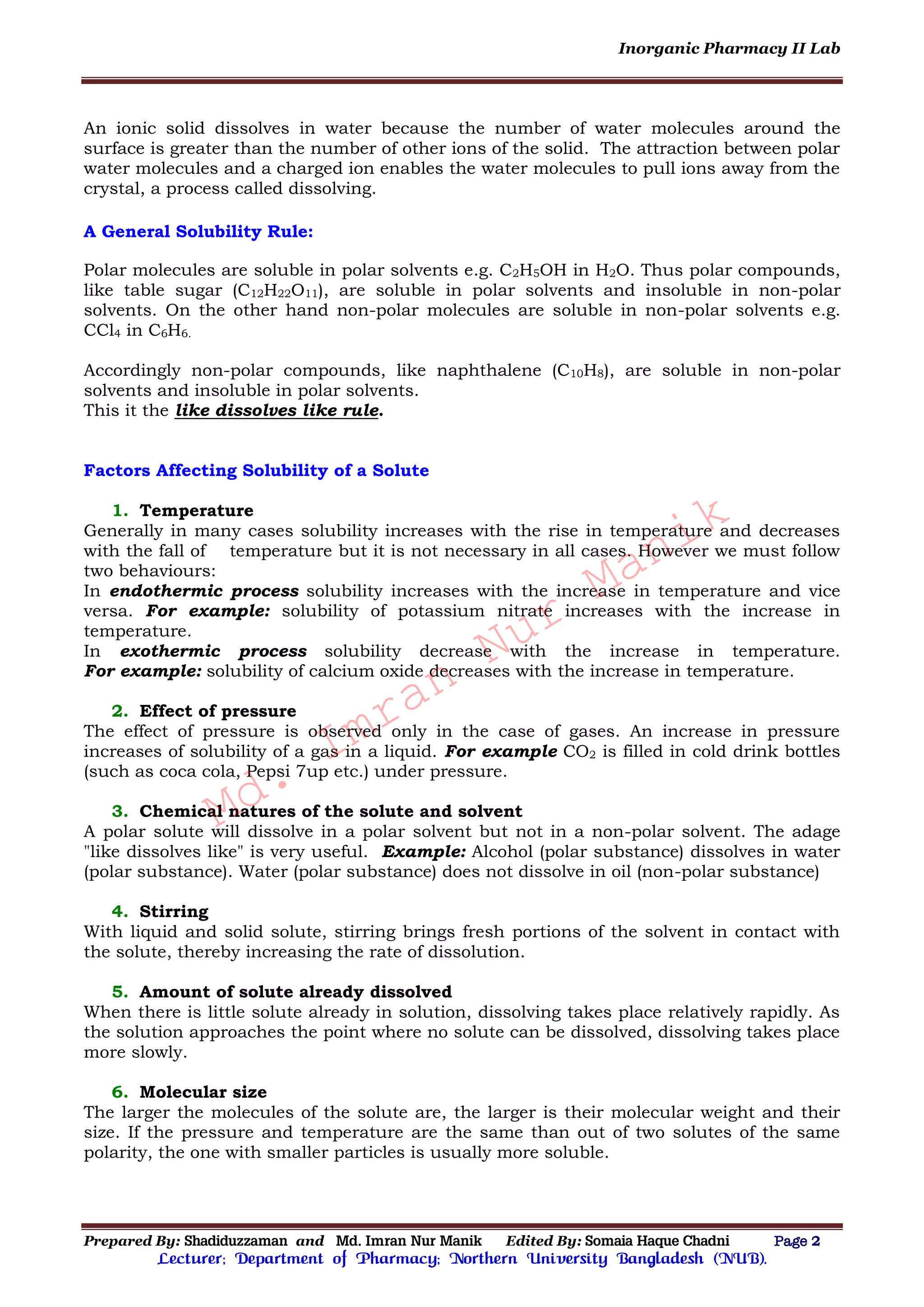 Qualitative analysis of salts lab manual MANIK | PDF