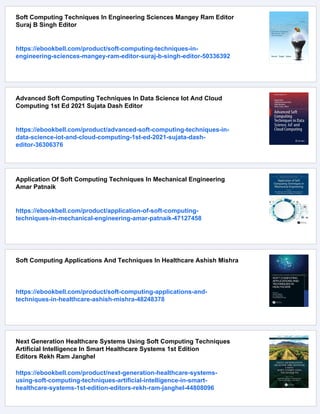 Soft Computing Techniques In Vision Science 1st Edition Debahuti Mishra | PDF
