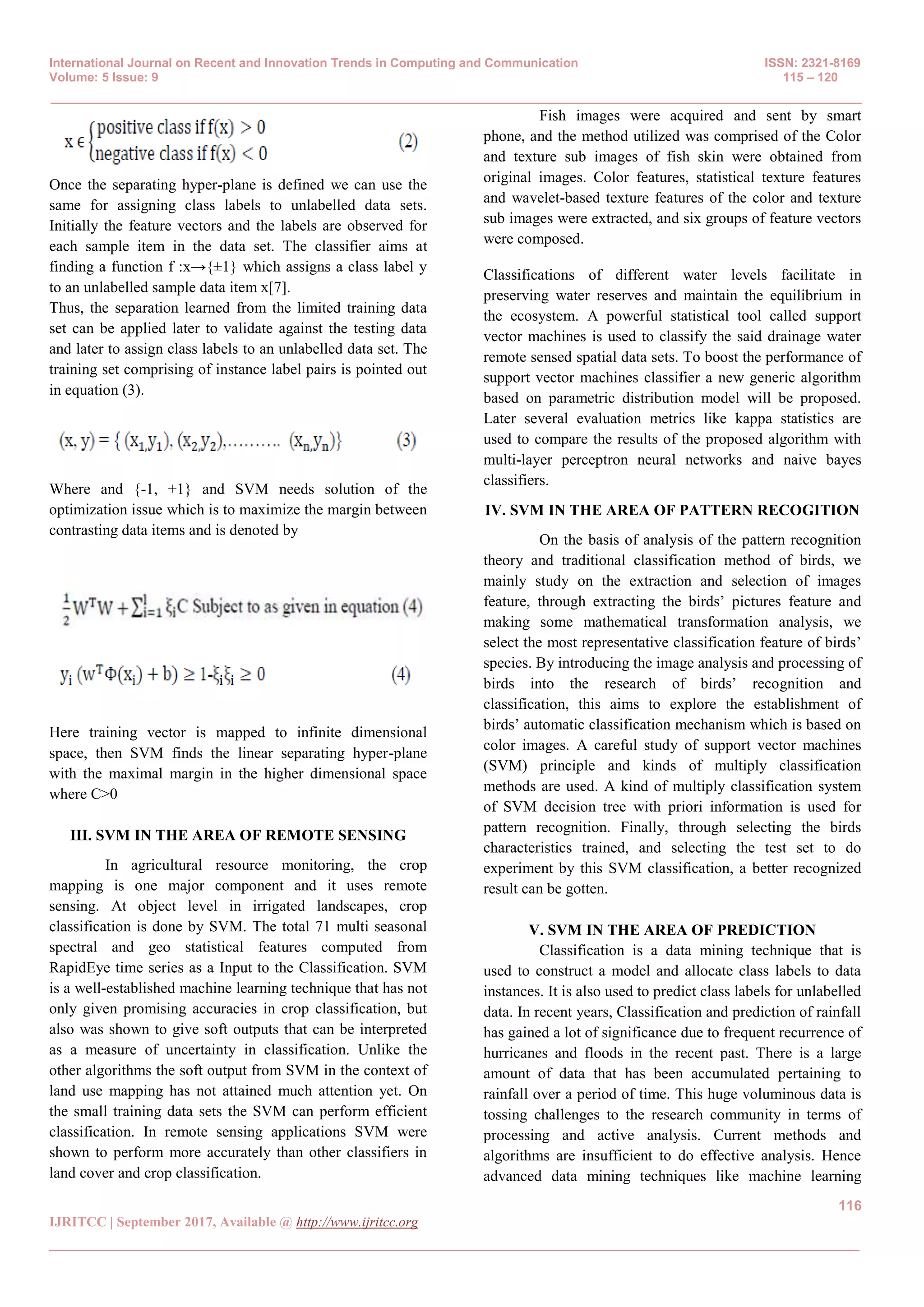 A Survey on Hybrid Techniques Using SVM | PDF