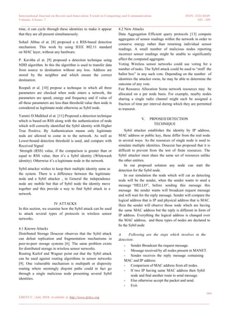 Sybil Attack Analysis and Detection Techniques in MANET | PDF | Free Download