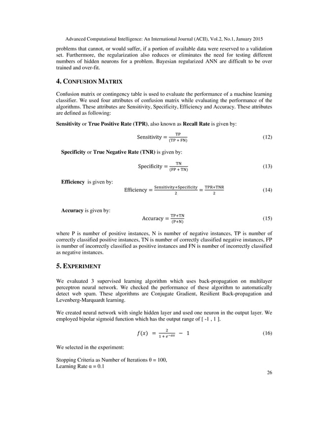 Web Spam Classification Using Supervised Artificial Neural Network Algorithms Pdf 1777