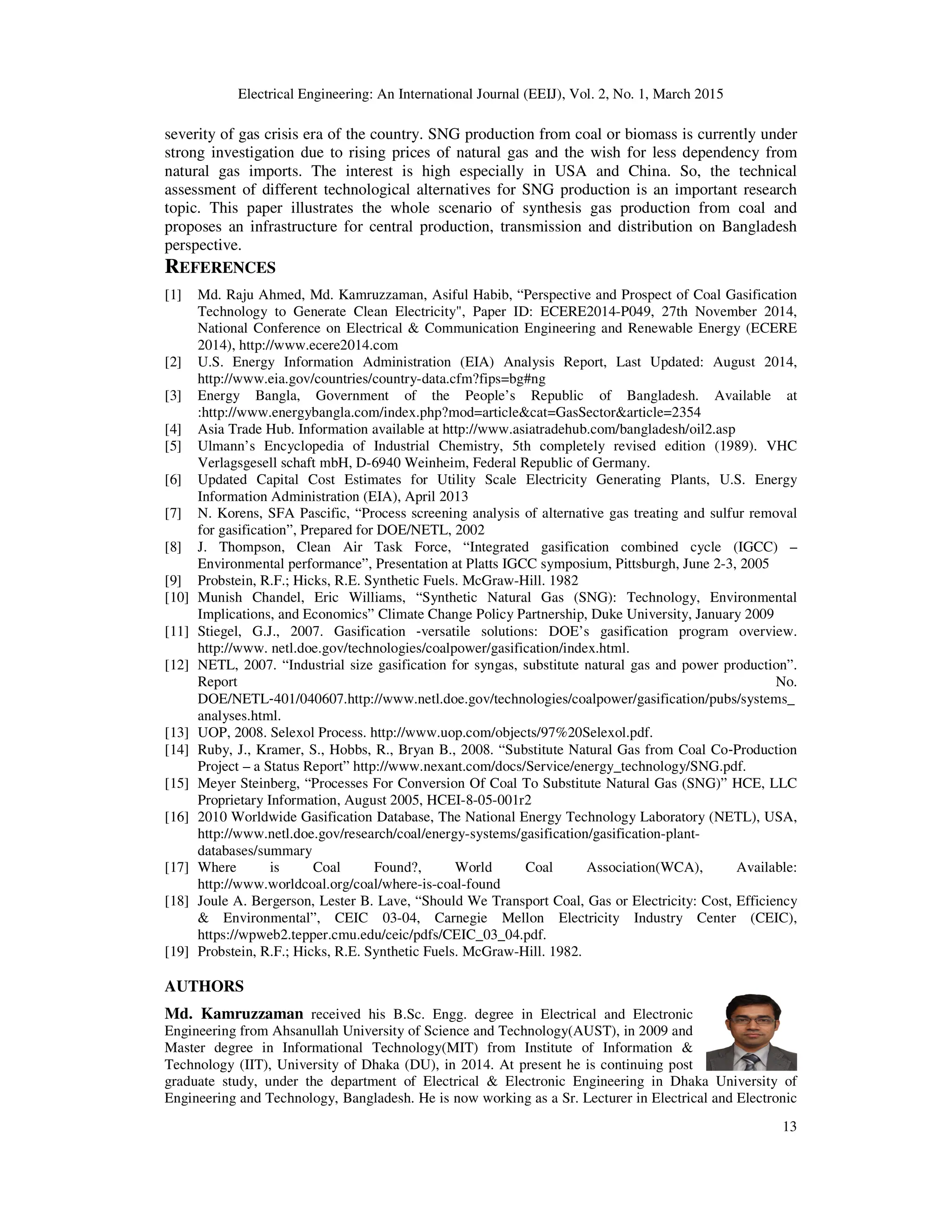 COAL SYNTHESIS GAS : A SUBSTITUTION OF NATURAL GAS IN BANGLADESH | PDF