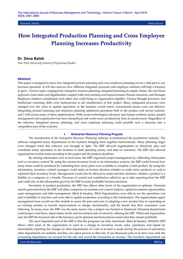 How Integrated Production Planning and Cross Employee Planning ...