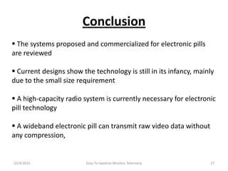 Easy to swallow wireless telemetry ppt | PPTX