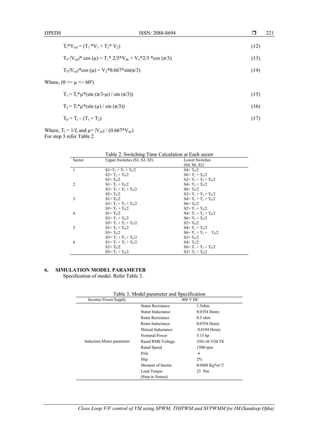 Close Loop V/F Control of Voltage Source Inverter using Sinusoidal PWM, Third Harmonic Injection ...