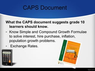 South African Grade 10 Mathematics (Based on CAPS document) | PPT