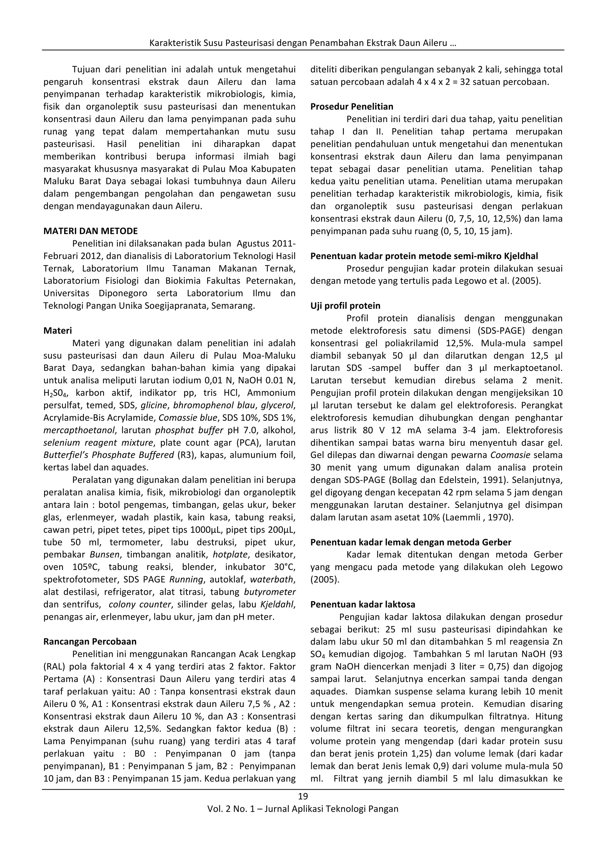 211829 karakteristik susu pasteurisasi dengan penambahan ekstrak daun aileru low res | PDF