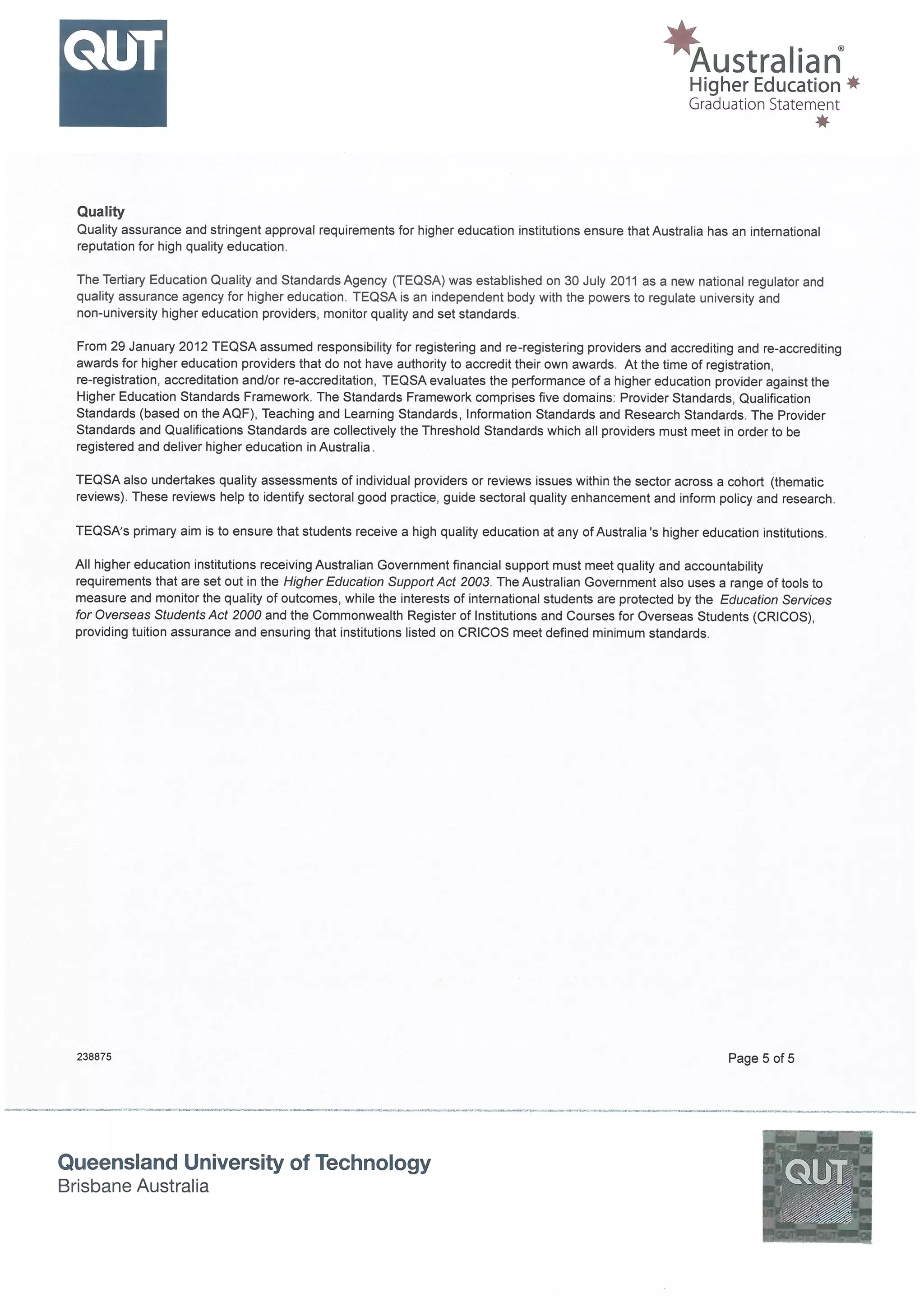 QUT Masters Transcript | PDF