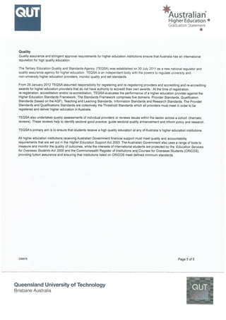 QUT Masters Transcript | PDF