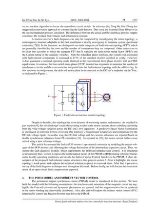 Newly fault-tolerant indirect vector control for traction inverter | PDF