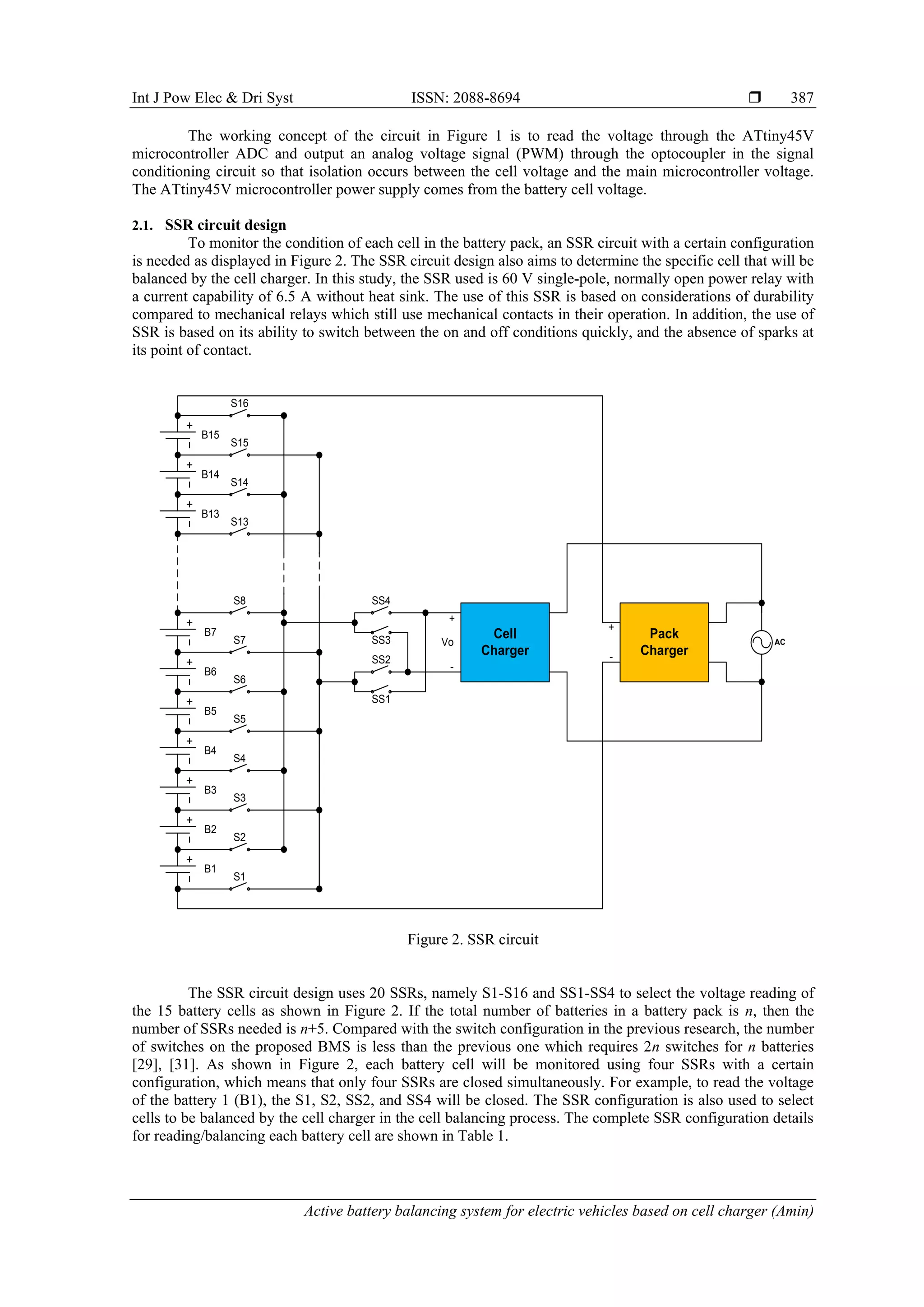 Active battery balancing system for electric vehicles based on cell ...