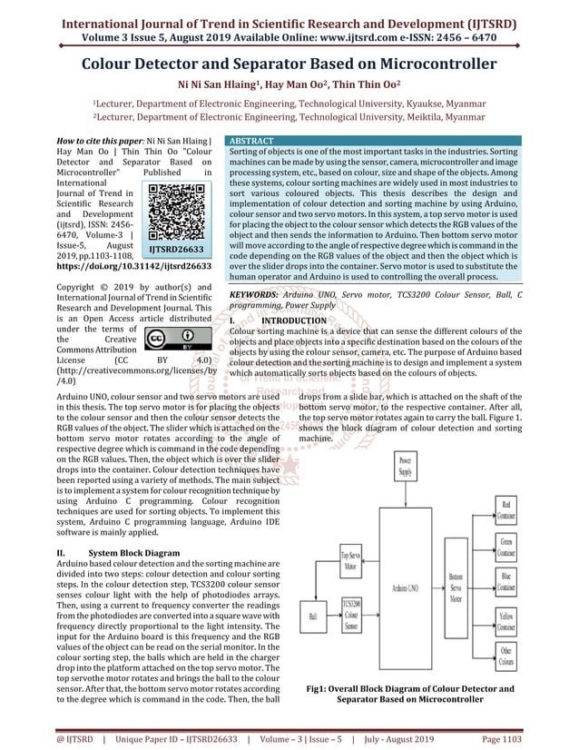 Colour Detector and Separator Based on Microcontroller | PDF