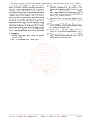 Colour Detector and Separator Based on Microcontroller | PDF