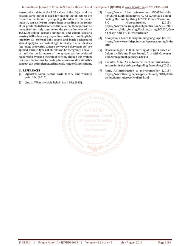 Colour Detector and Separator Based on Microcontroller | PDF