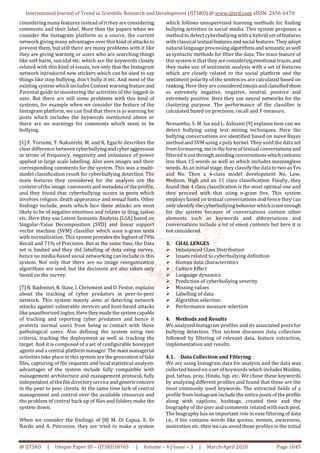 Comparative Study of Cyberbullying Detection using Different Machine Learning Algorithms | PDF