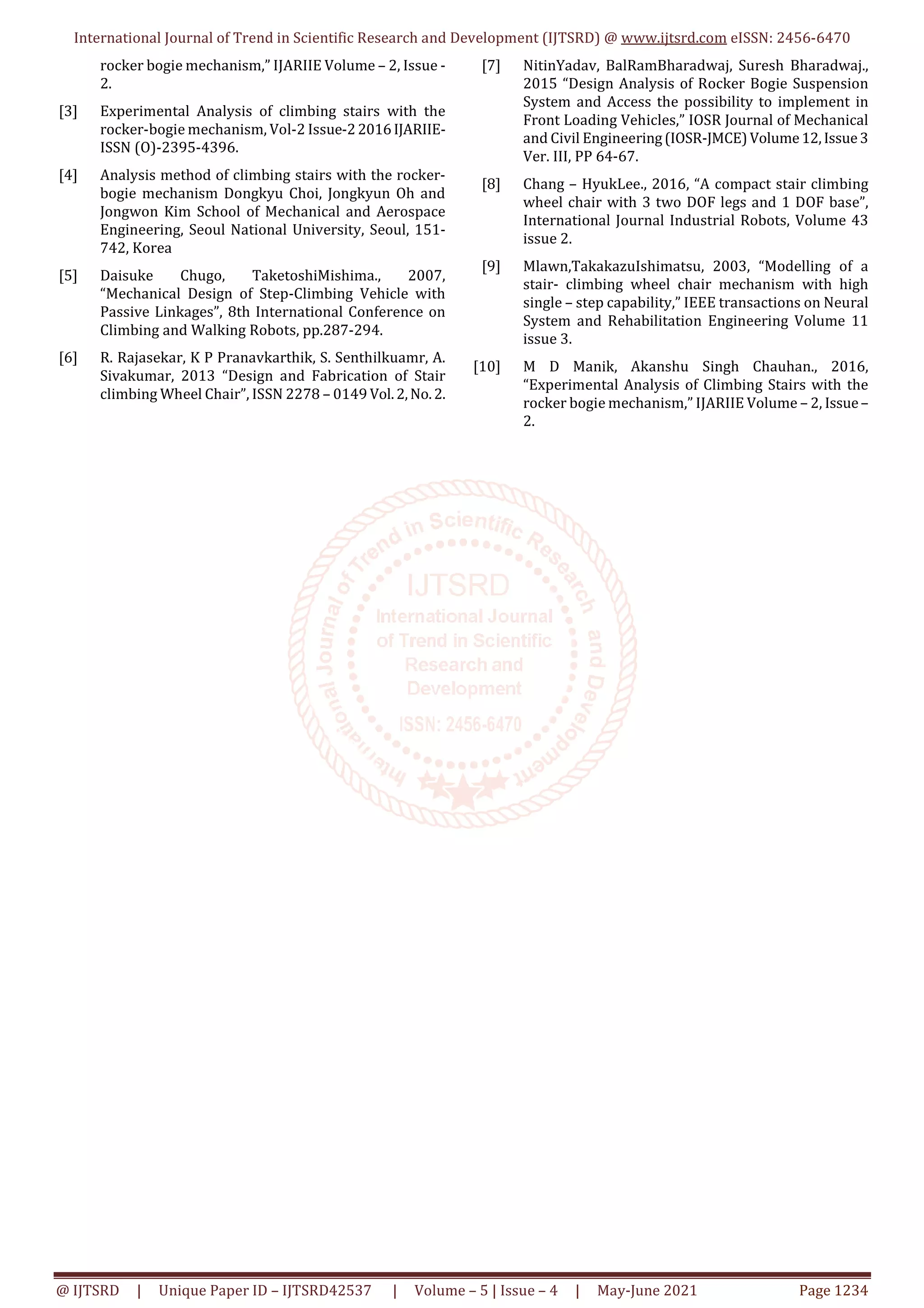 Design and Fabrication of Wheel Chair using Rocker Bogie Mechanism | PDF