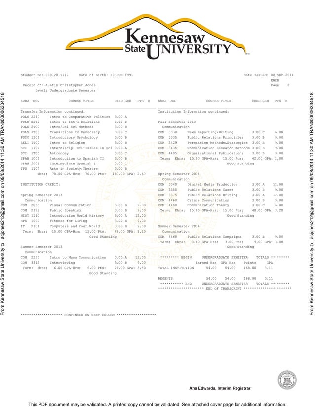 completed-transcript-6334518 | PDF | Undergraduate Education | College Education