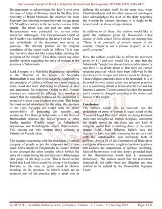 Entry of women in Sabarimala Temple, A Right or A Right in disguise | PDF