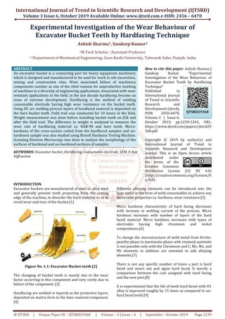 Experimental Investigation of the Wear Behaviour of Excavator Bucket ...