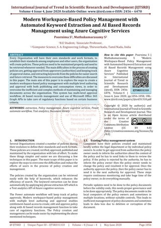 Modern Workspace Based Policy Management with Automated Keyword Extraction and AI Based Records ...