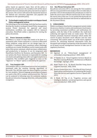 Modern Workspace Based Policy Management with Automated Keyword Extraction and AI Based Records ...