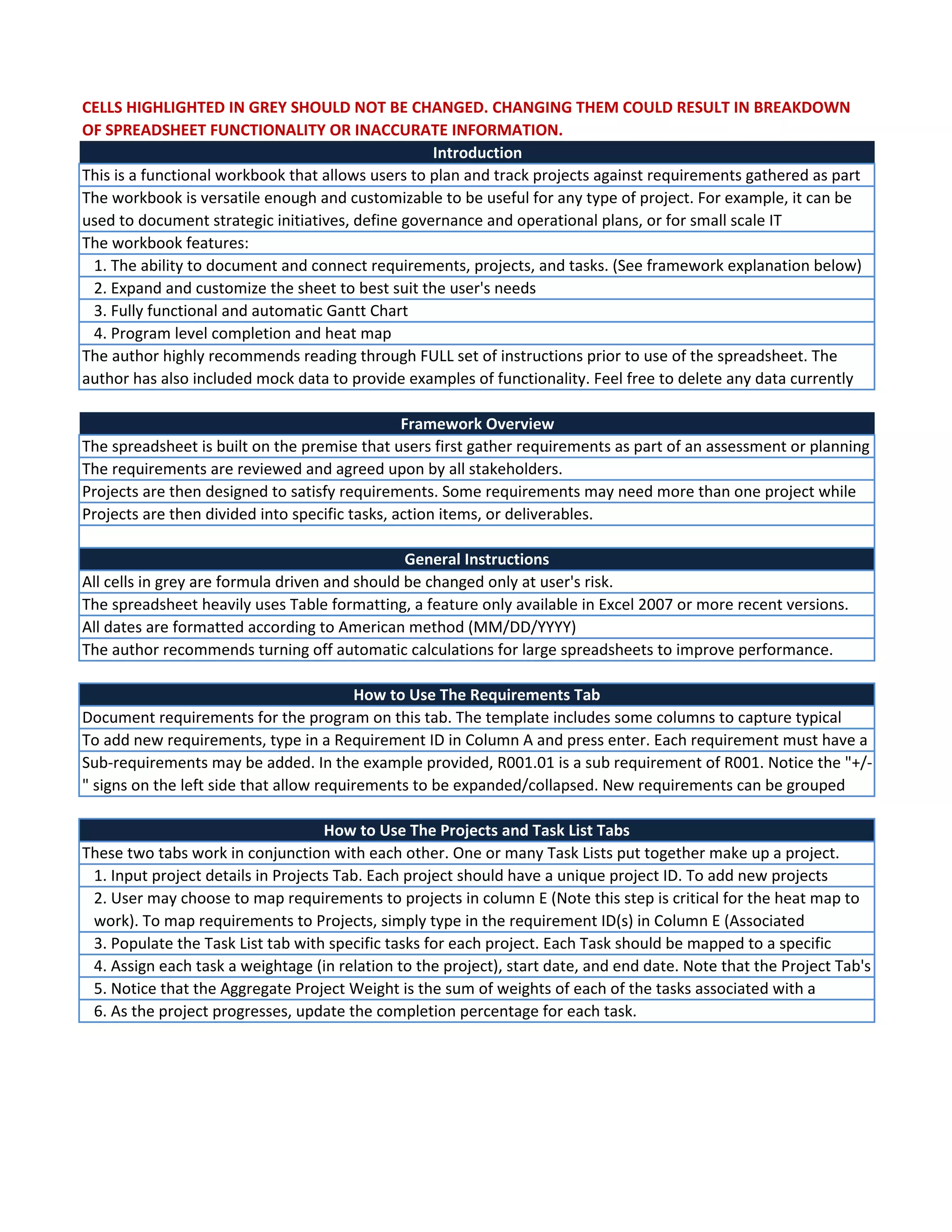 Project Management Tool in Excel | PDF