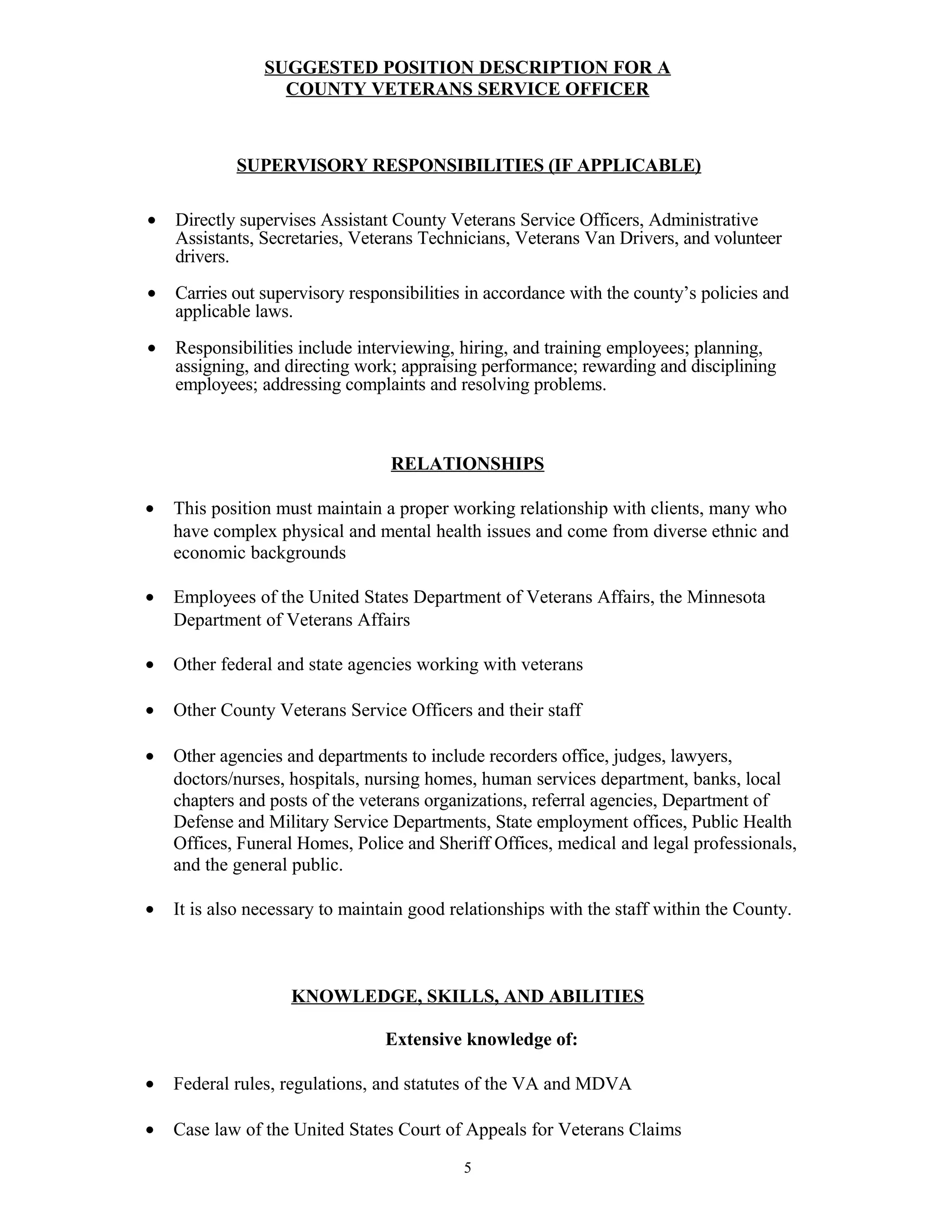 CVSO Job Description | DOC