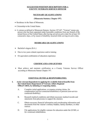 CVSO Job Description | DOC