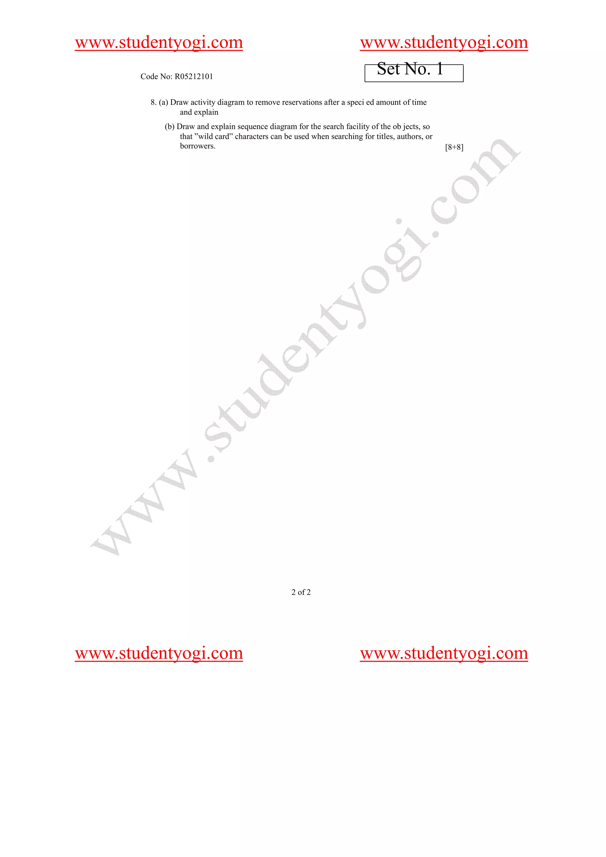 212101 Object Oriented Analysis Design Through Uml Pdf Graphics