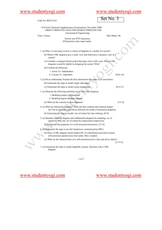 212101 Object Oriented Analysis Design Through Uml | PDF