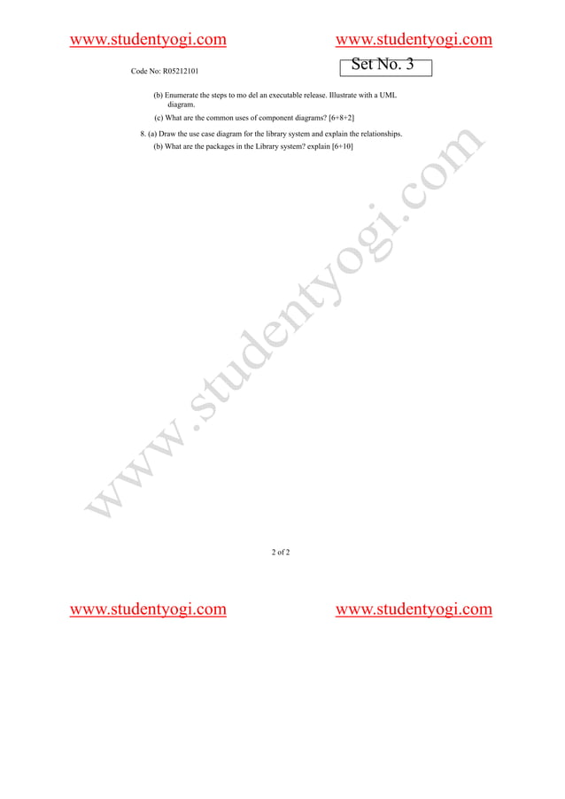212101 Object Oriented Analysis Design Through Uml Pdf Graphics