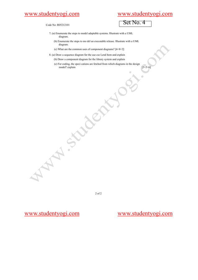 212101 Object Oriented Analysis Design Through Uml | PDF 212101 Object Oriented Analysis Design Through Uml | PDF