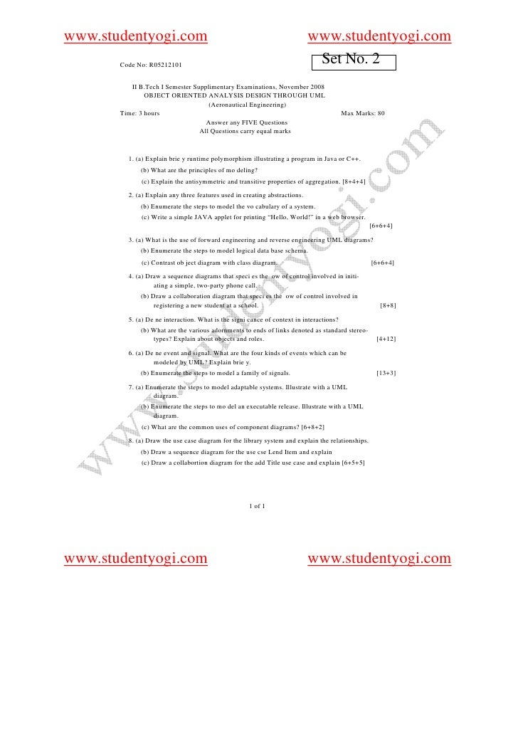 212101 Object Oriented Analysis Design Through Uml