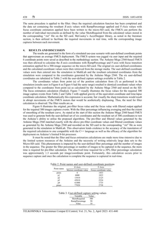 Optimised coordinate generation for Arduino-based focus and motion control system for deployment ...