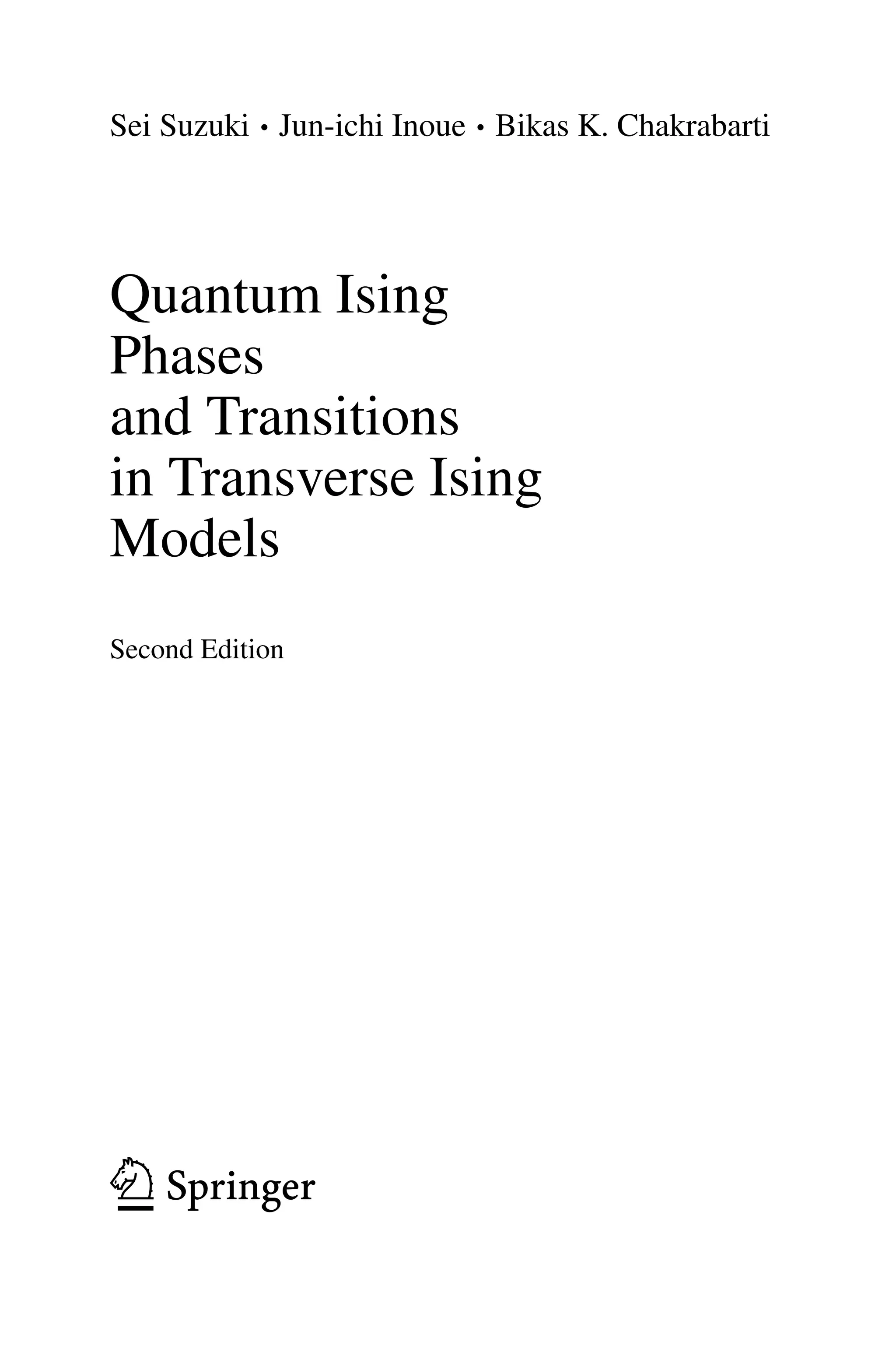 Quantum Ising Phases And Transitions In Transverse Ising Models 2nd ...