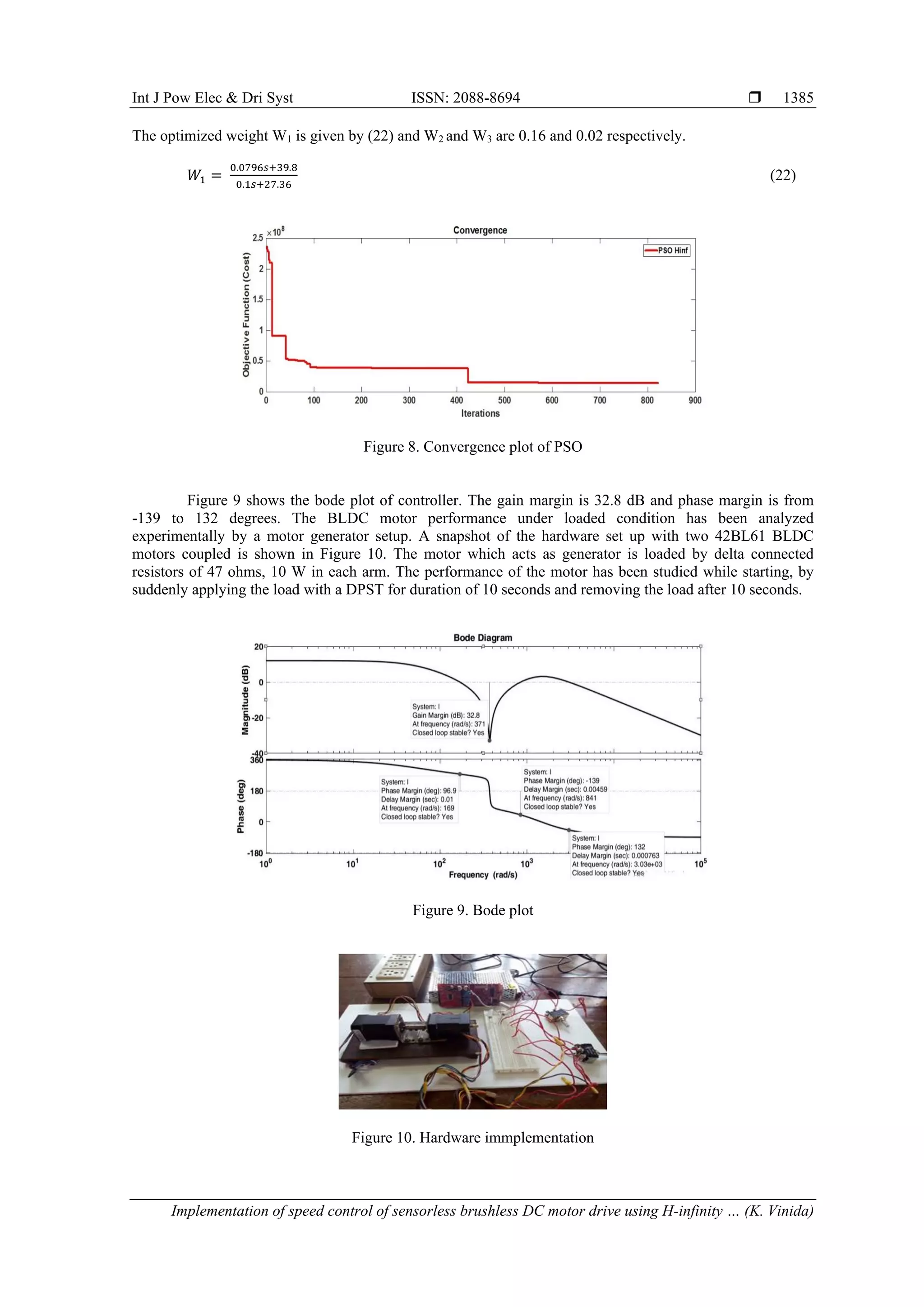 Implementation of speed control of sensorless brushless DC motor drive ...