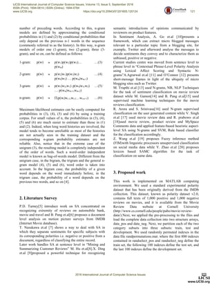 Unigram Polarity Estimation of Movie Reviews using Maximum Likelihood | PDF