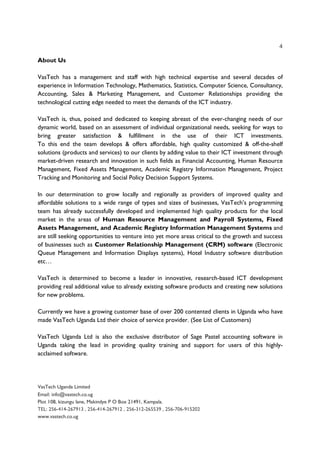 VasTech Ug Ltd Company Profile | PDF