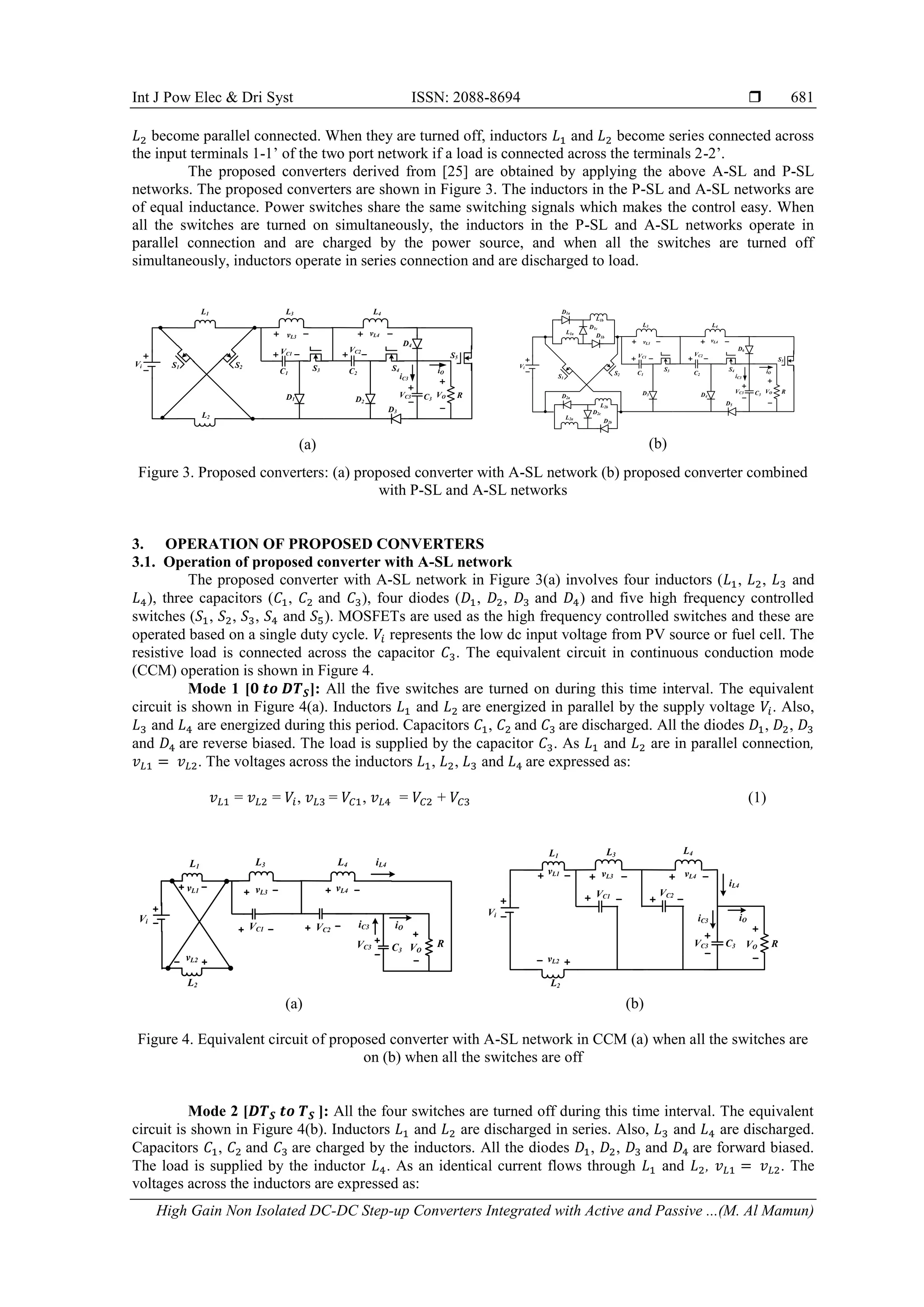 High Gain Non Isolated DC-DC Step-up Converters Integrated with Active ...