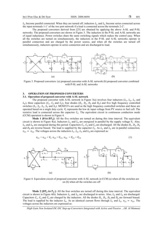 High Gain Non Isolated DC-DC Step-up Converters Integrated with Active and Passive Switched ...