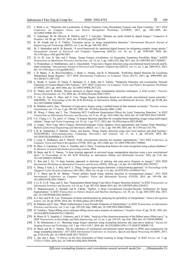 Efficient resampling features and convolution neural network model for image forgery detection | PDF