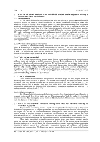 Empowered learning in school: A scoping review | PDF